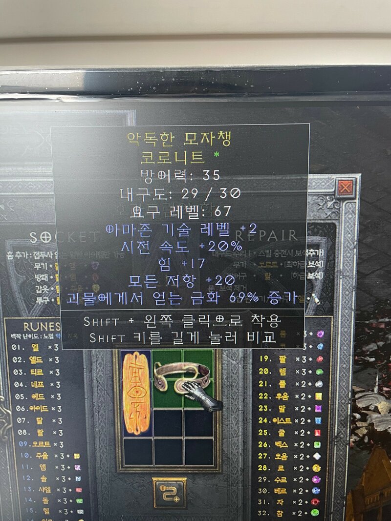 아마존 뚜껑 감정 부탁드립니다~ 디아블로2 자유 게시판 디아블로2 인벤