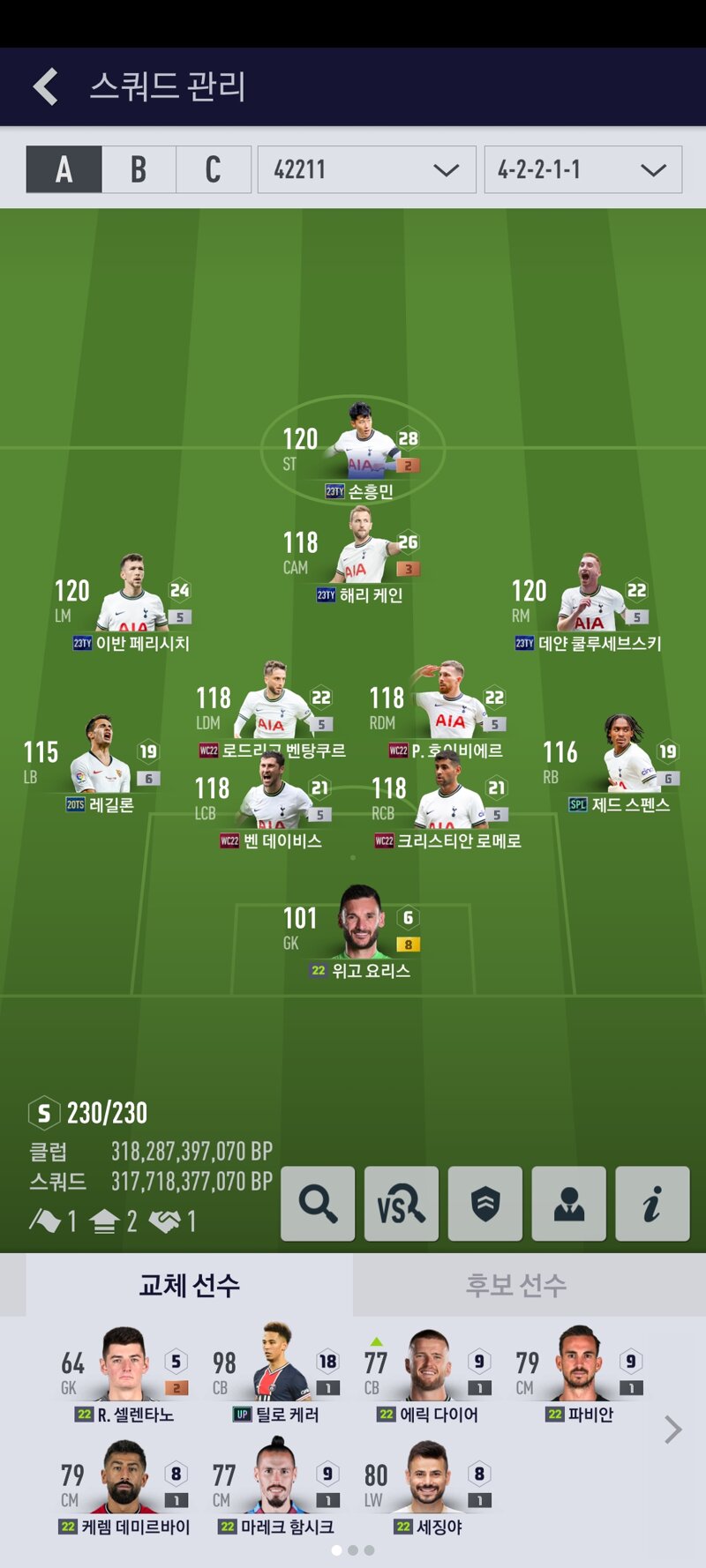 Fc 온라인 인벤 3000억 토트넘 스쿼드 평가 부탁드립니다 Fc 온라인 인벤 팀전술 평가 상담 게시판