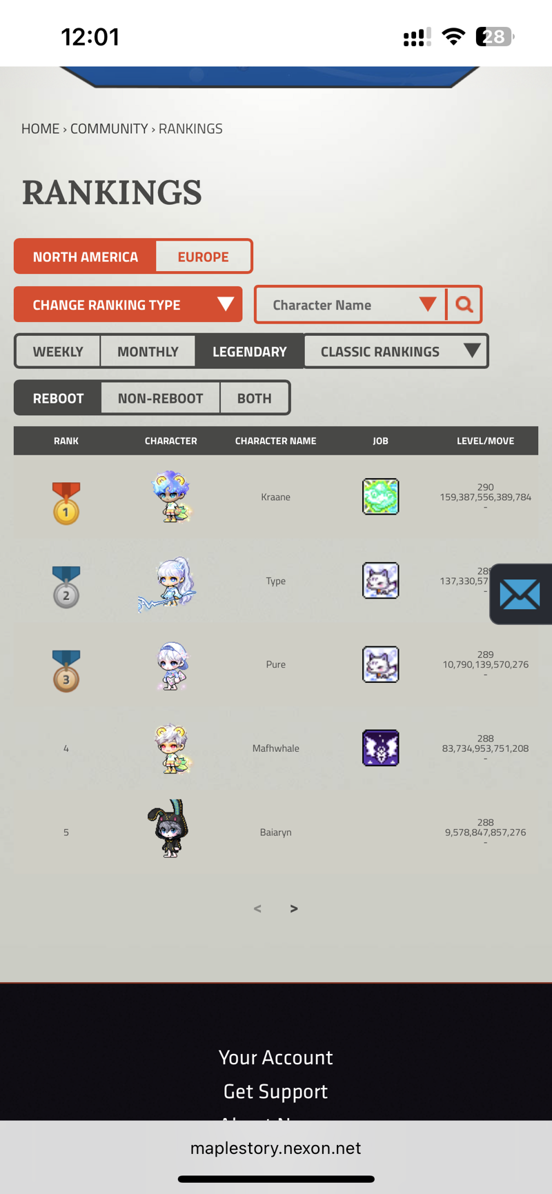 메이플스토리 인벤 Gms 랭킹 메이플스토리 인벤 자유게시판