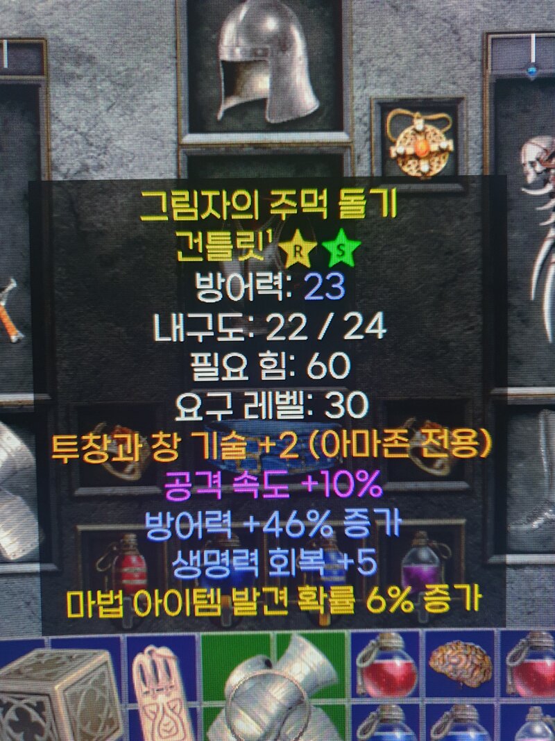 레더 아마존 장갑 디아블로2 자유 게시판 디아블로2 인벤