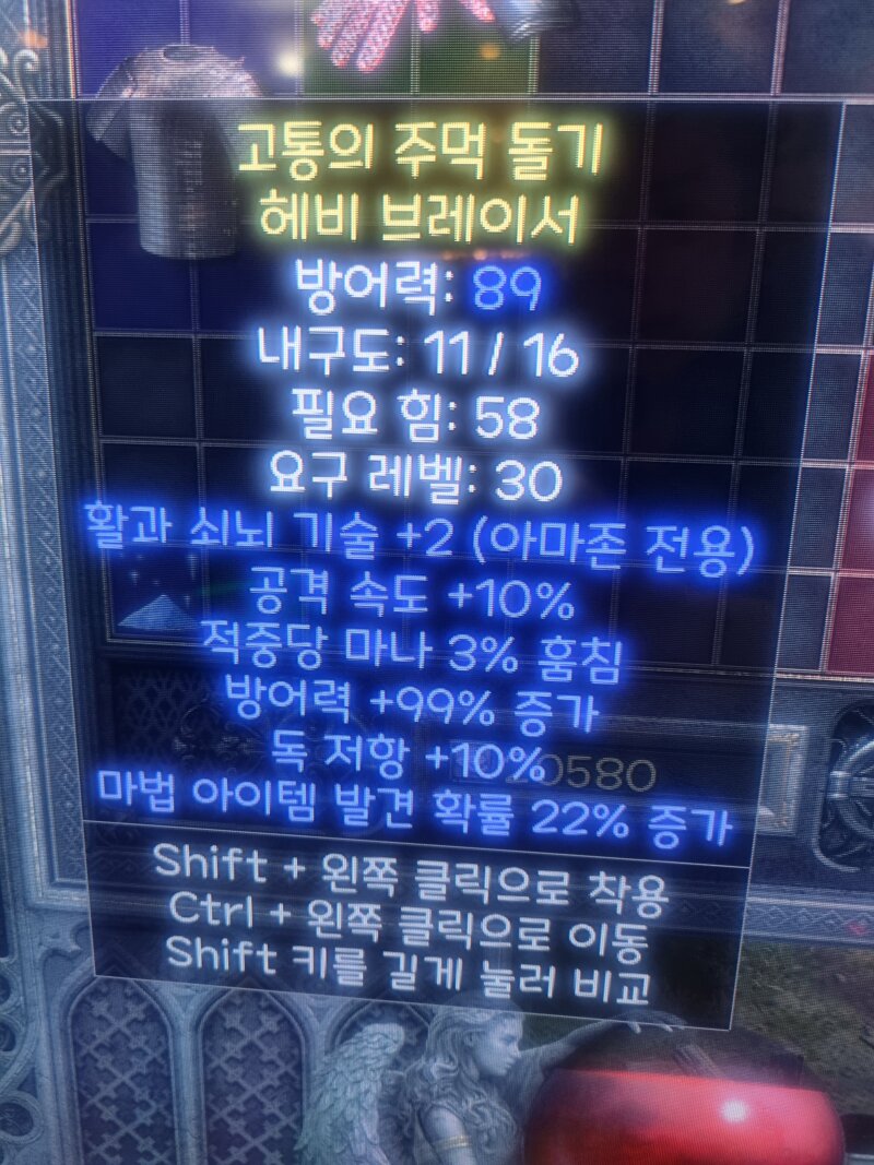 아마존 스킬장갑인데 쓰임새가 있나요 디아블로2 득템and자랑 게시판 디아블로2 인벤