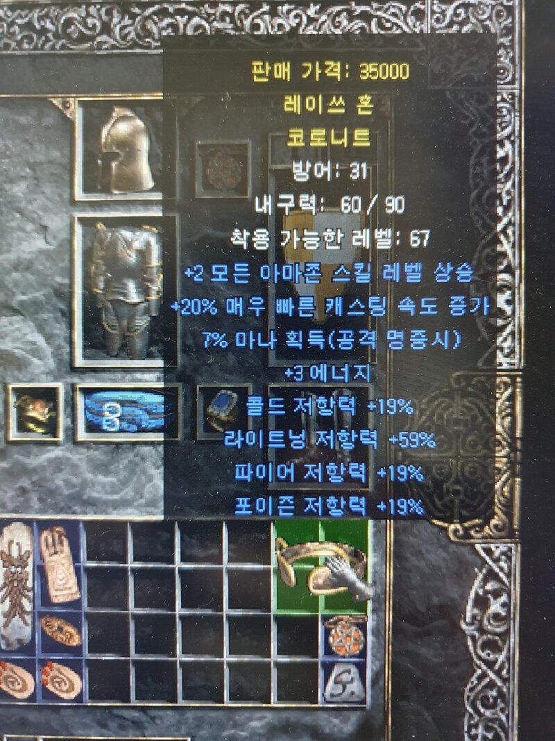 아마존 투구 봐주세요 디아블로2 자유 게시판 디아블로2 인벤
