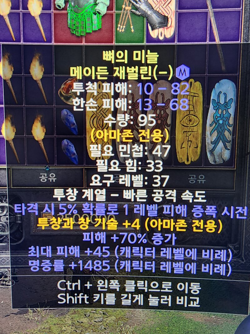 레어 재벌린 이거 환일까요 디아블로2 득템and자랑 게시판 디아블로2 인벤