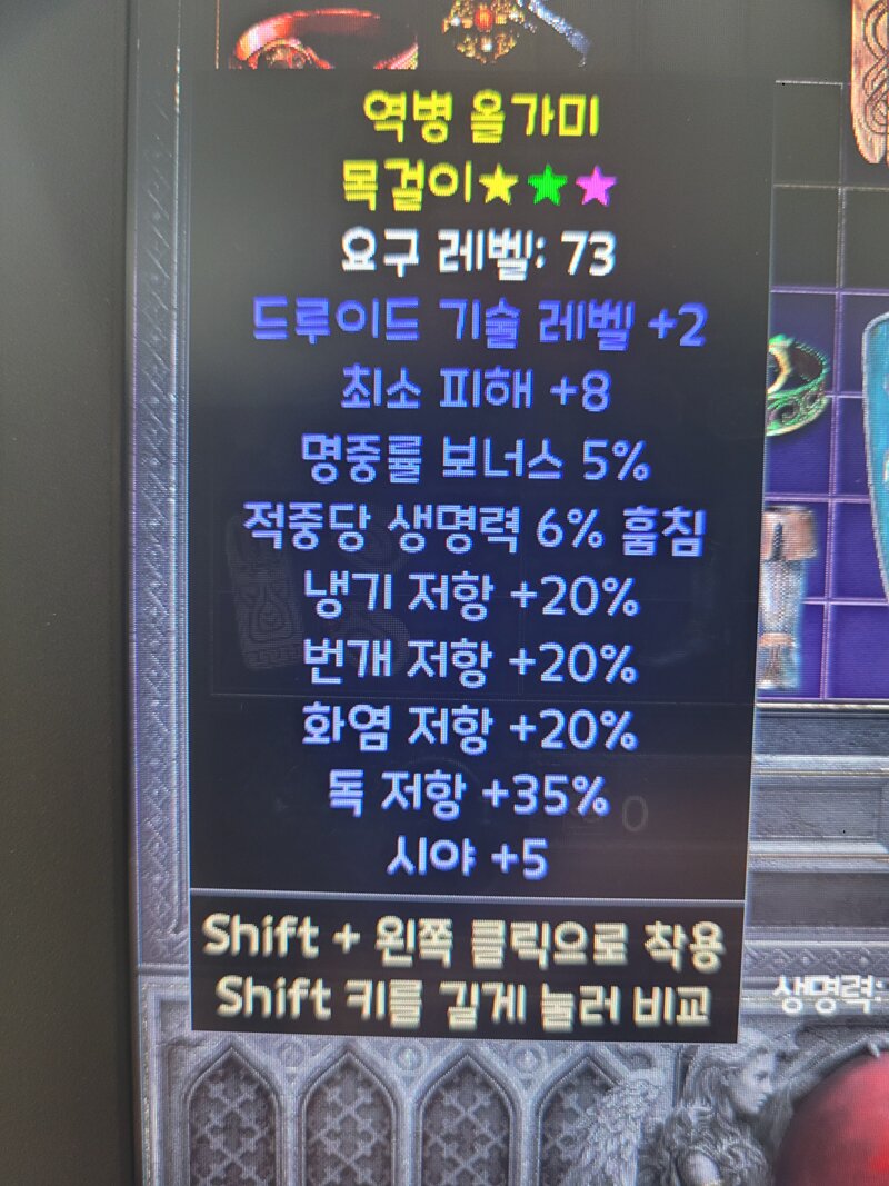 드루 목걸이 한번 봐주세요꾸벅 디아블로2 득템and자랑 게시판 디아블로2 인벤