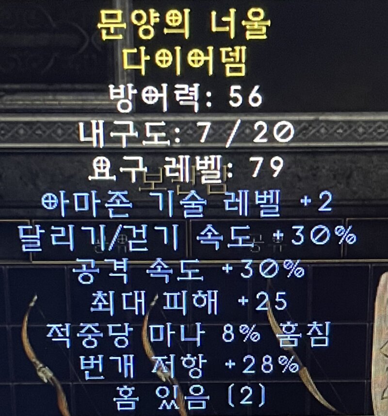 아마 다뎀 2솟 어떤가요 디아블로2 득템and자랑 게시판 디아블로2 인벤