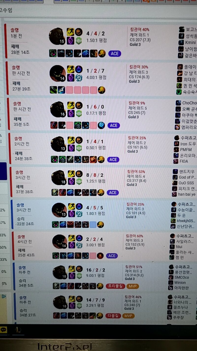 리그오브레전드 인벤 골드 구간 양학 듀오 구해용 Lol 파티 매칭 게시판