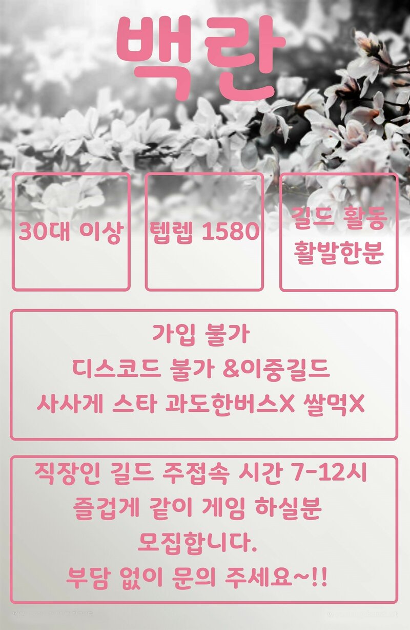 로스트아크 인벤 30대 길드 백란 길드원 모집합니다 로스트아크 인벤 길드 찾기모집 게시판