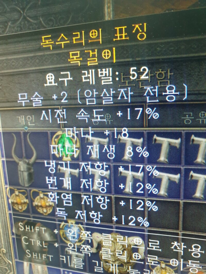 무술아뮬은 환인가요 디아블로2 득템and자랑 게시판 디아블로2 인벤