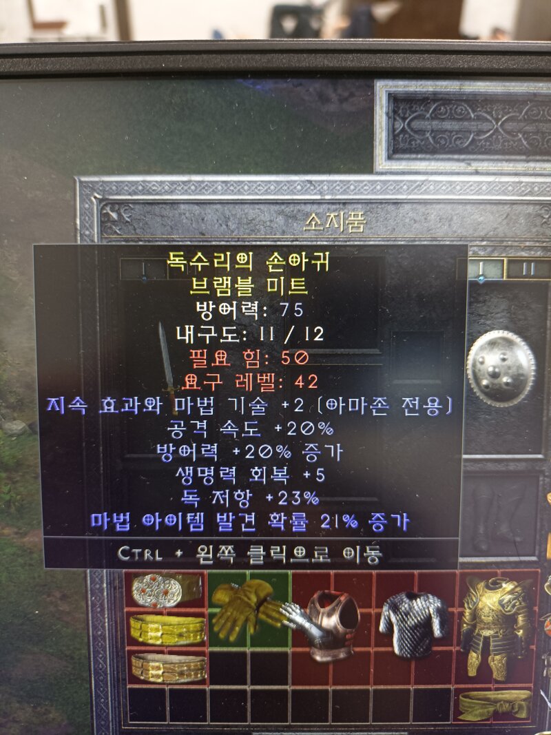 지속효과 장갑 디아블로2 득템and자랑 게시판 디아블로2 인벤