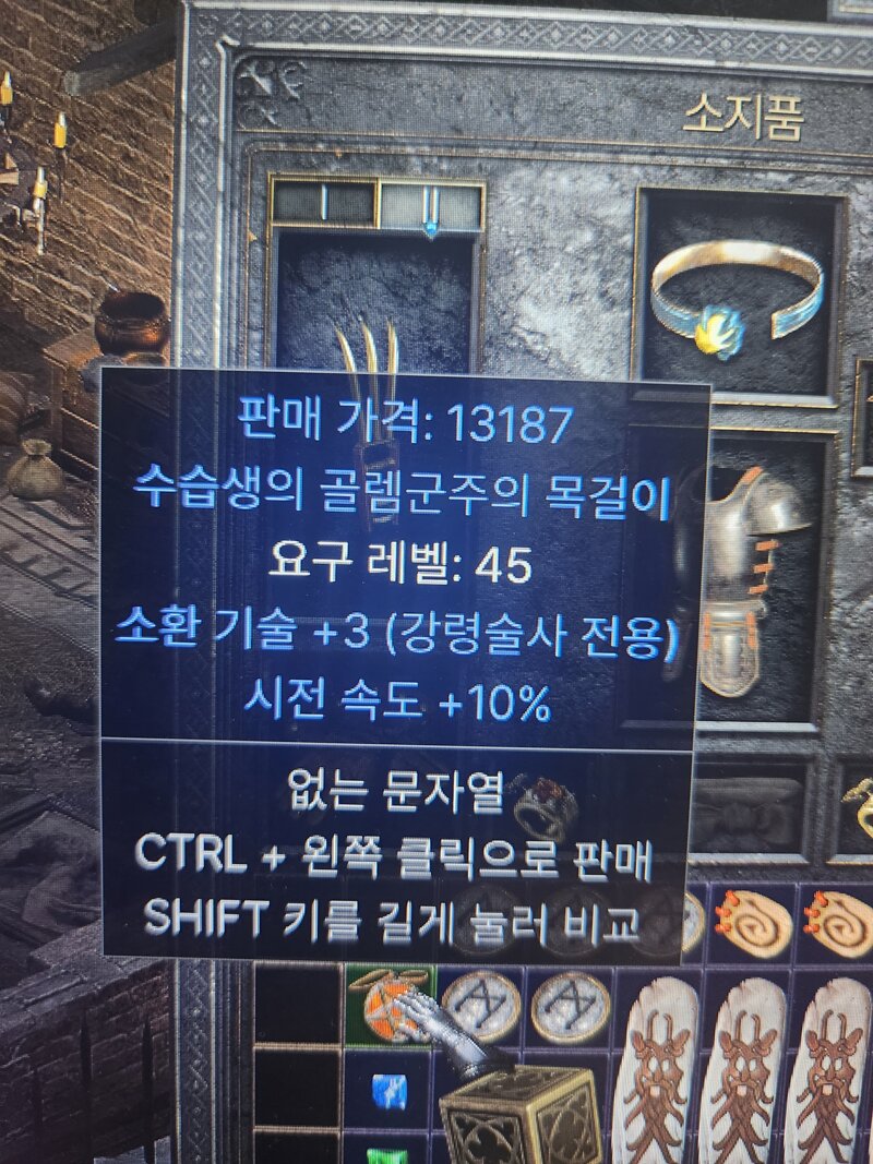 강령술사 매직목걸이 시세가 있을까요 디아블로2 득템and자랑 게시판 디아블로2 인벤