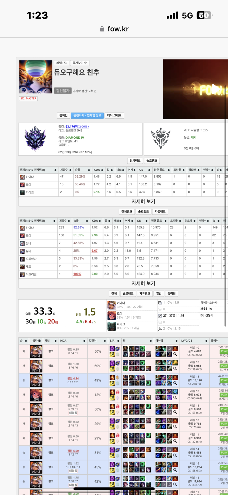 리그오브레전드 인벤 생배의 현실 Lol 탑 게시판
