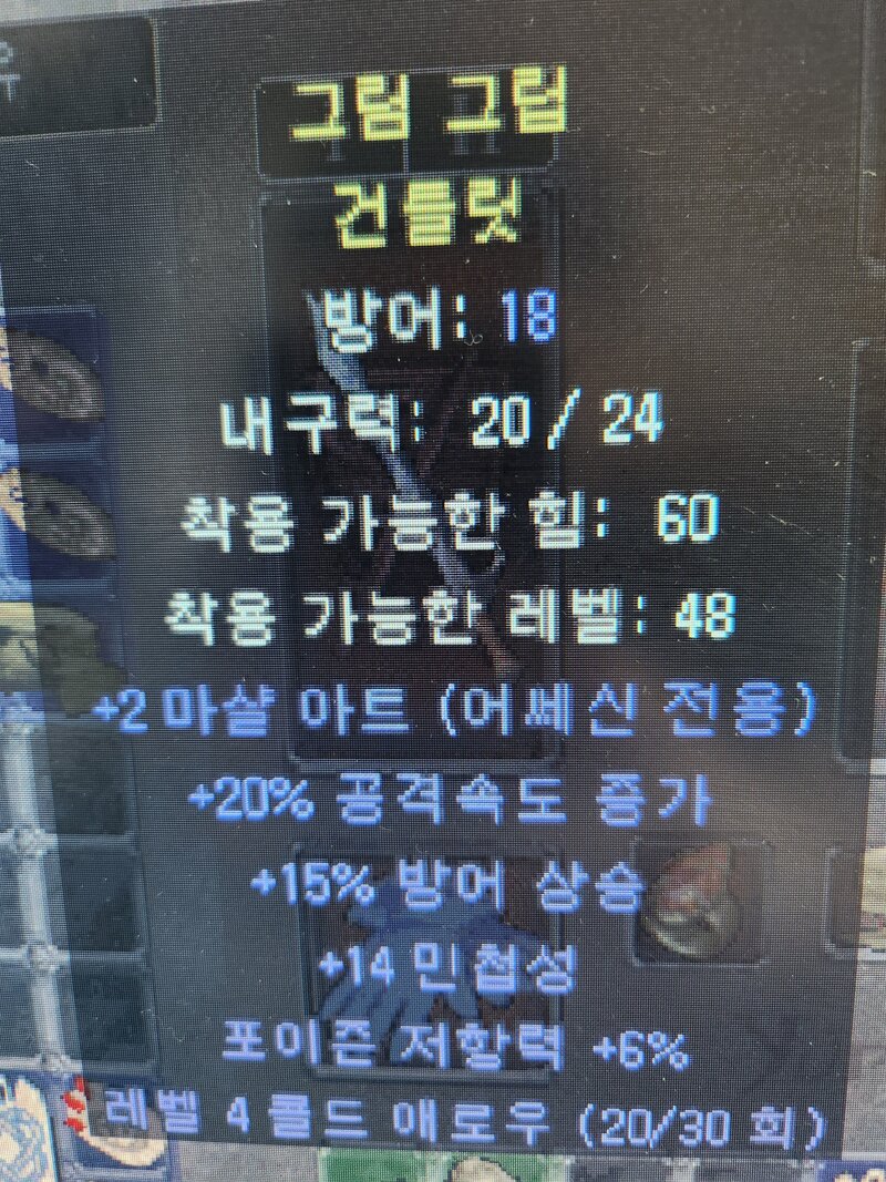 무술장갑 시세 질문점 디아블로2 자유 게시판 디아블로2 인벤