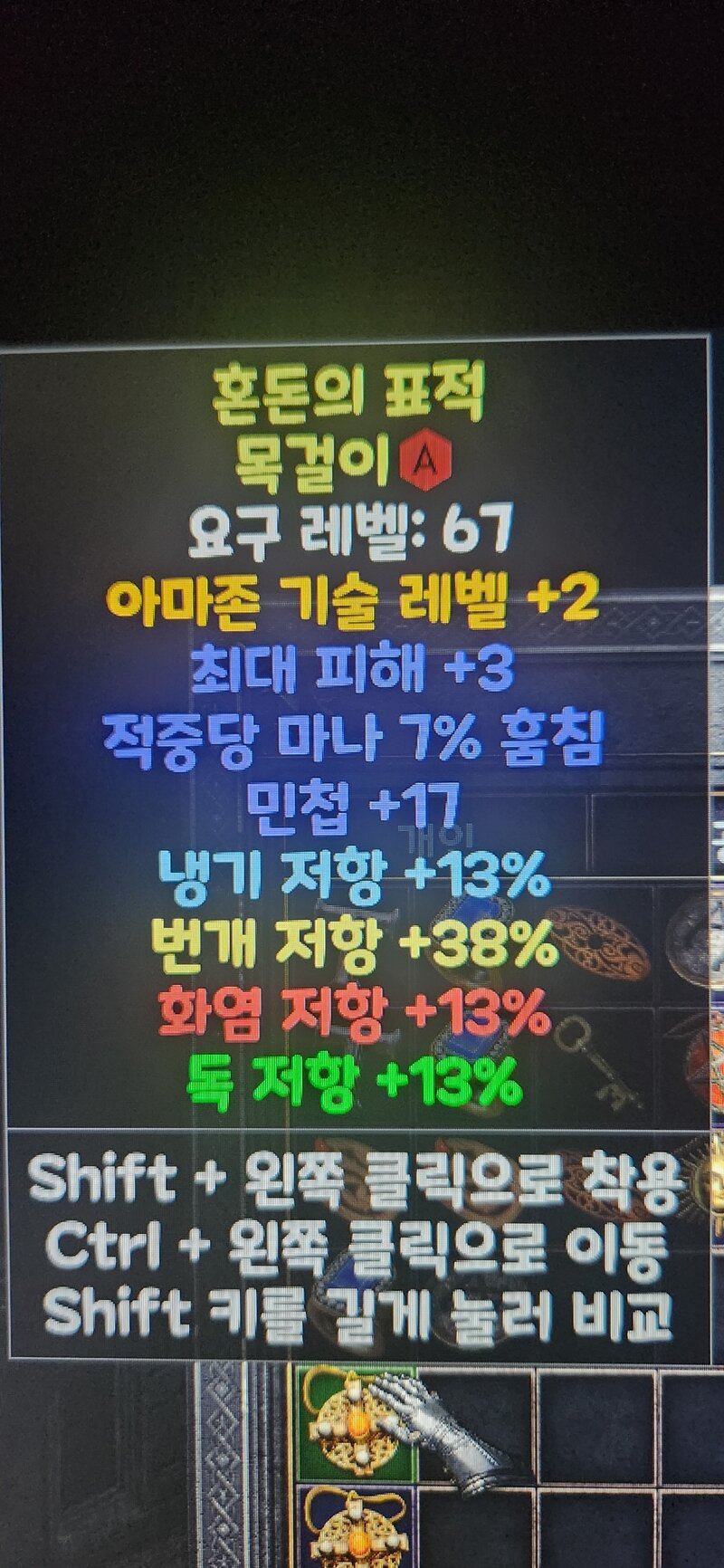 아마목걸이 감정점해주세요 디아블로2 득템and자랑 게시판 디아블로2 인벤