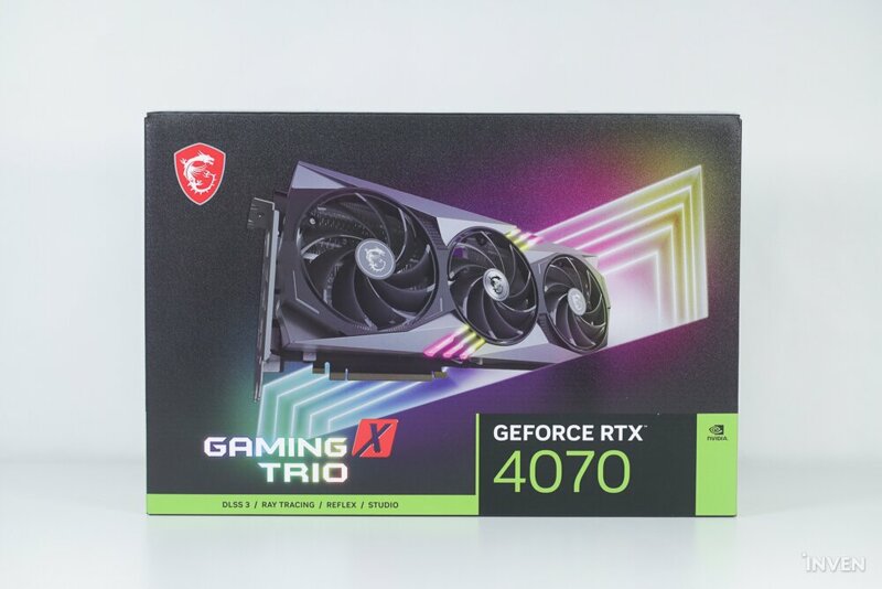 Msi 인벤 명품 쿨링 Msi 지포스 Rtx 4070 게이밍x 트리오 트라이프로져3 리뷰 By 인벤 Msi 브랜드 뉴스