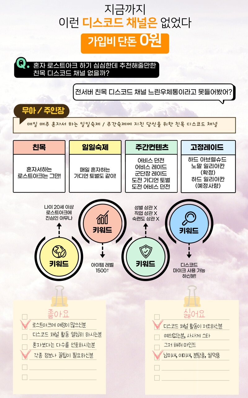 로스트아크 인벤 자유로운 친목 디스코드 채널 느린우체통 에서 새로운 사람들을 모집중입니다 로스트아크 인벤 방송 및