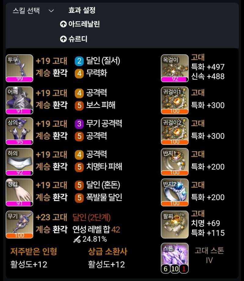 로스트아크 인벤 엘릭서 3세트 2단계 달성 로스트아크 인벤 서머너 게시판