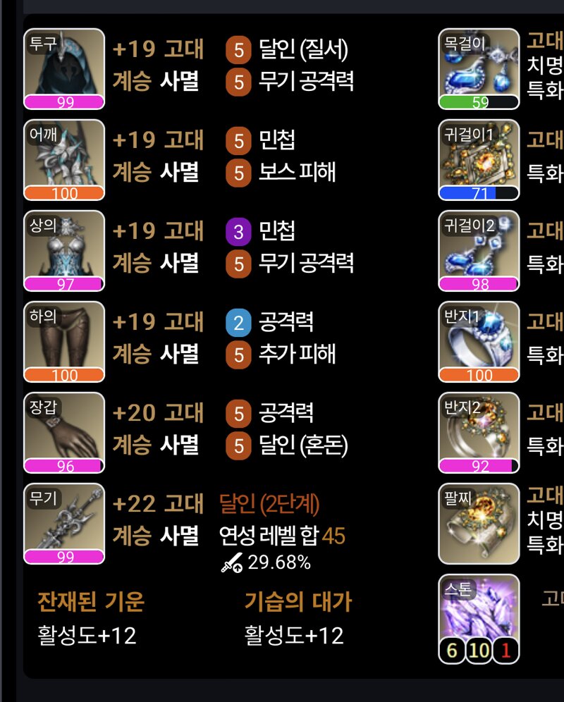 로스트아크 인벤 로아와 엘릭서 계산기 로스트아크 인벤 블레이드 게시판