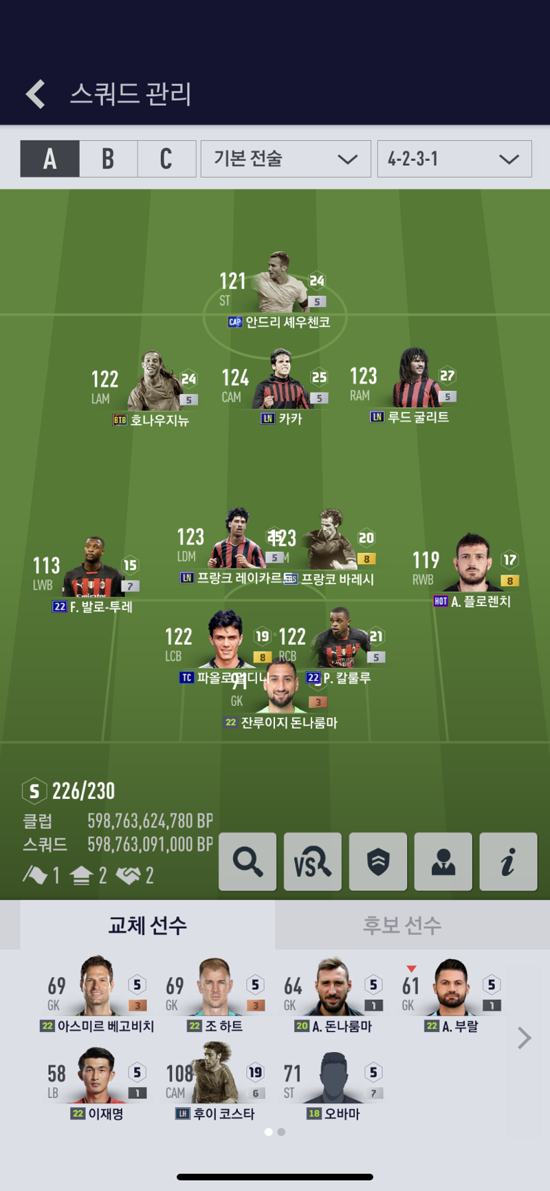 Fc 온라인 인벤 Ac밀란 6000억 스쿼드 평좀 부탁드려요 Fc 온라인 인벤 팀전술 평가 상담 게시판
