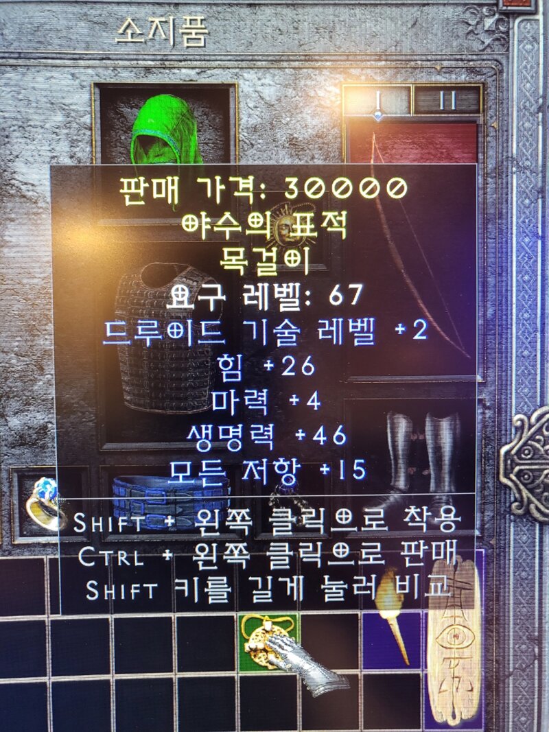 드루아물인데 시세가 있을까요 디아블로2 질문과 답변 디아블로2 인벤