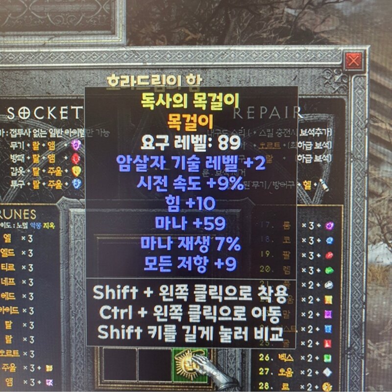 어쌔 목걸이 시세있을까요 디아블로2 득템and자랑 게시판 디아블로2 인벤