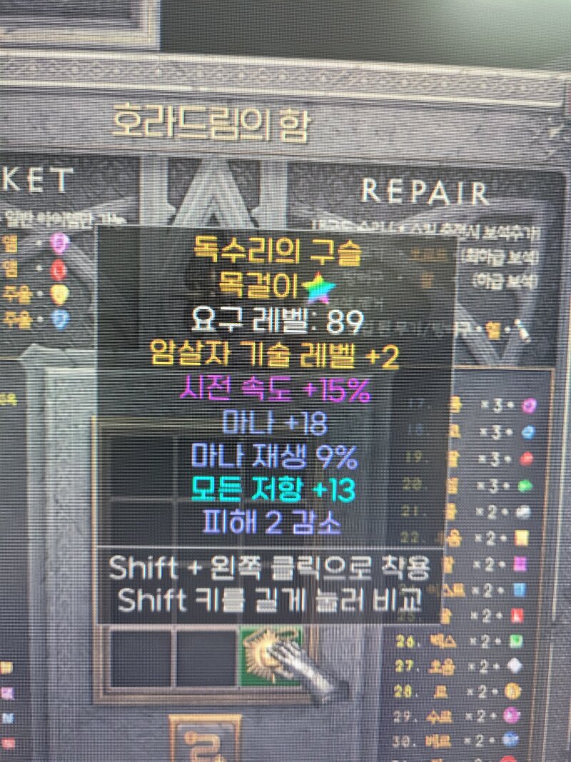 어쎄목걸이 어떤가여 디아블로2 자유 게시판 디아블로2 인벤