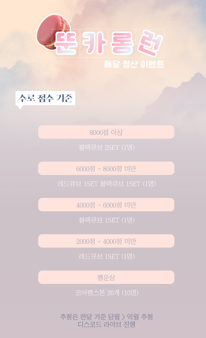 메이플스토리 인벤 ☪ 루나 뚠카롱 52p 45p 30p 달달한 길드복지⚝ 메이플스토리 인벤 길드친구농장