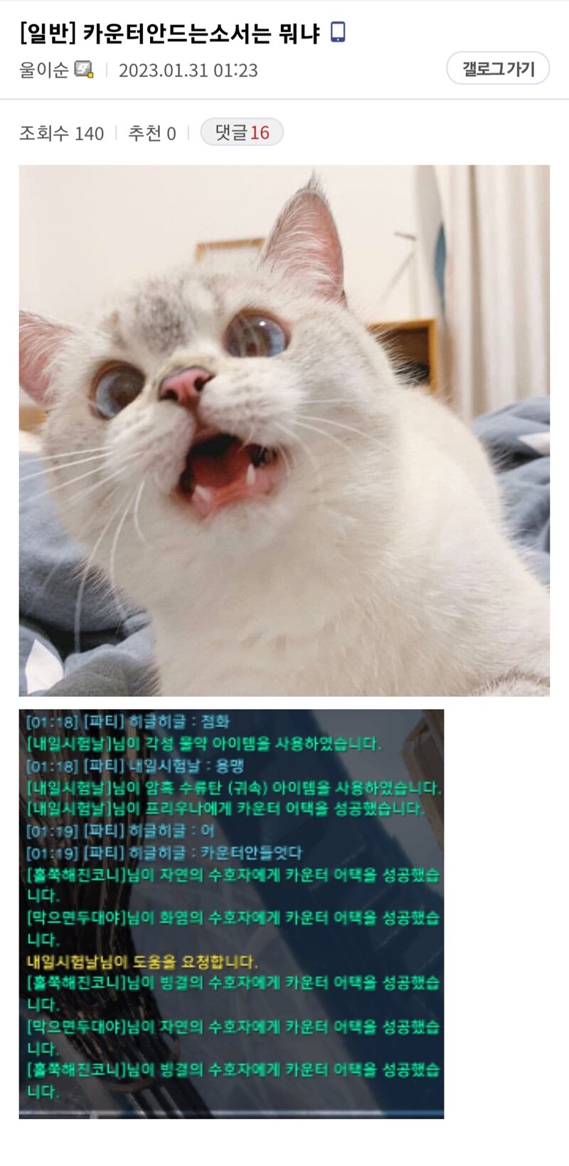 로스트아크 인벤 소서 카운터 현실 로스트아크 인벤 자유 게시판