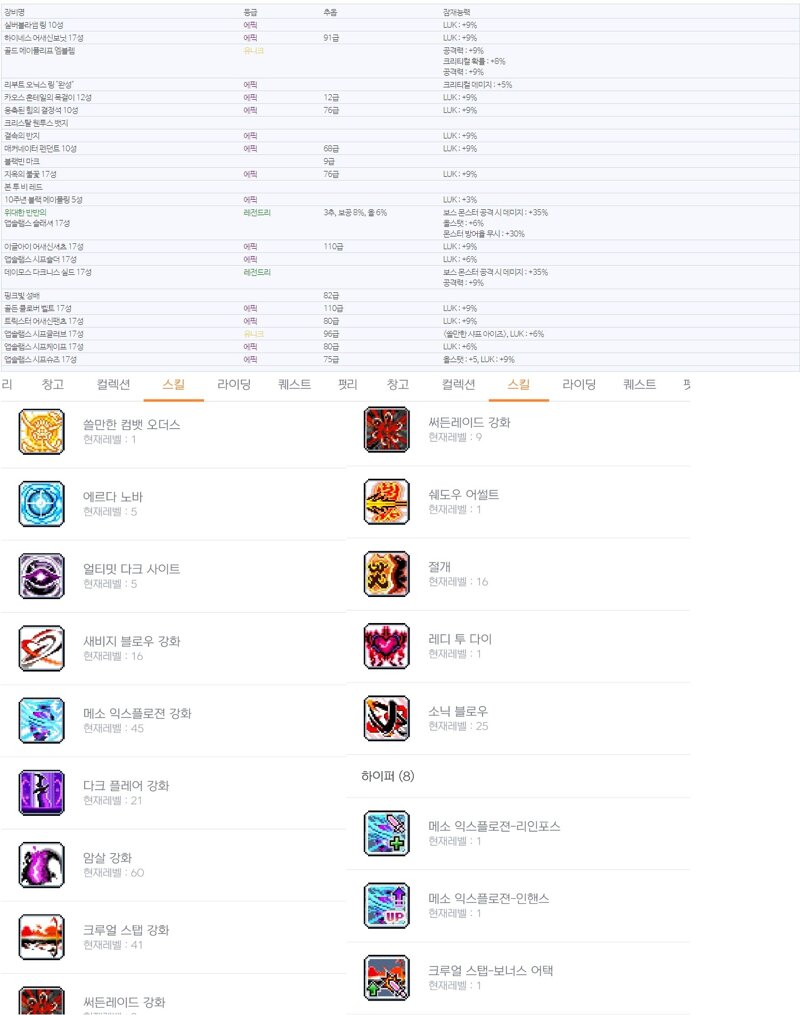 메이플스토리 인벤 주보캐 스펙저장 메이플스토리 인벤 리부트 게시판