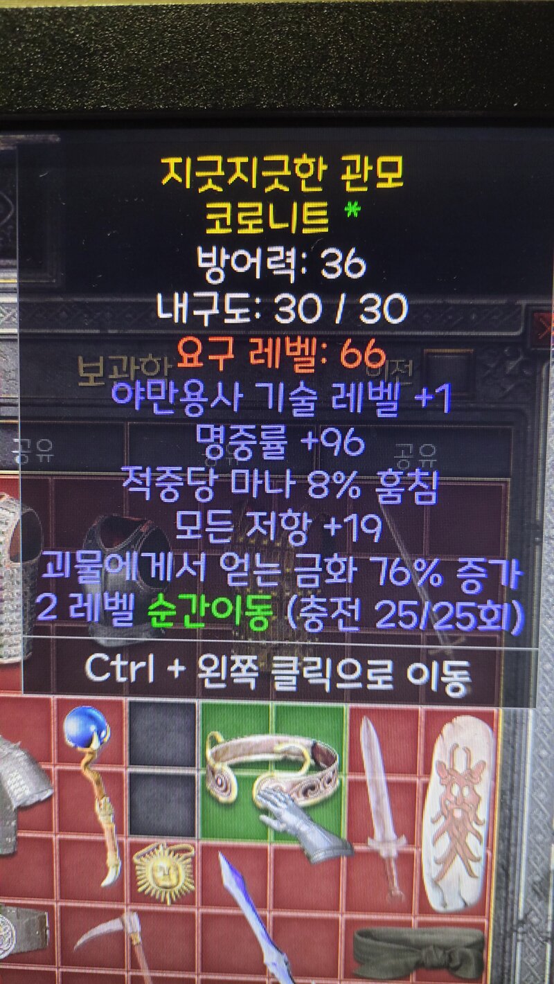 삥밥용 코로니트 주웠는데 어떤가요 디아블로2 득템and자랑 게시판 디아블로2 인벤