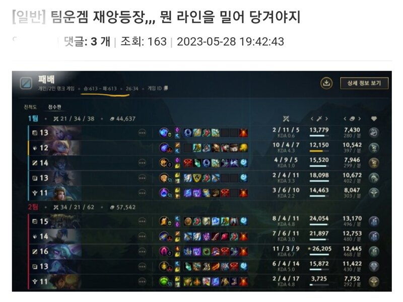 리그오브레전드 인벤 ㄹㅇ 팀운에 기댈수 밖에 없는 애들이 Lol 정글 게시판