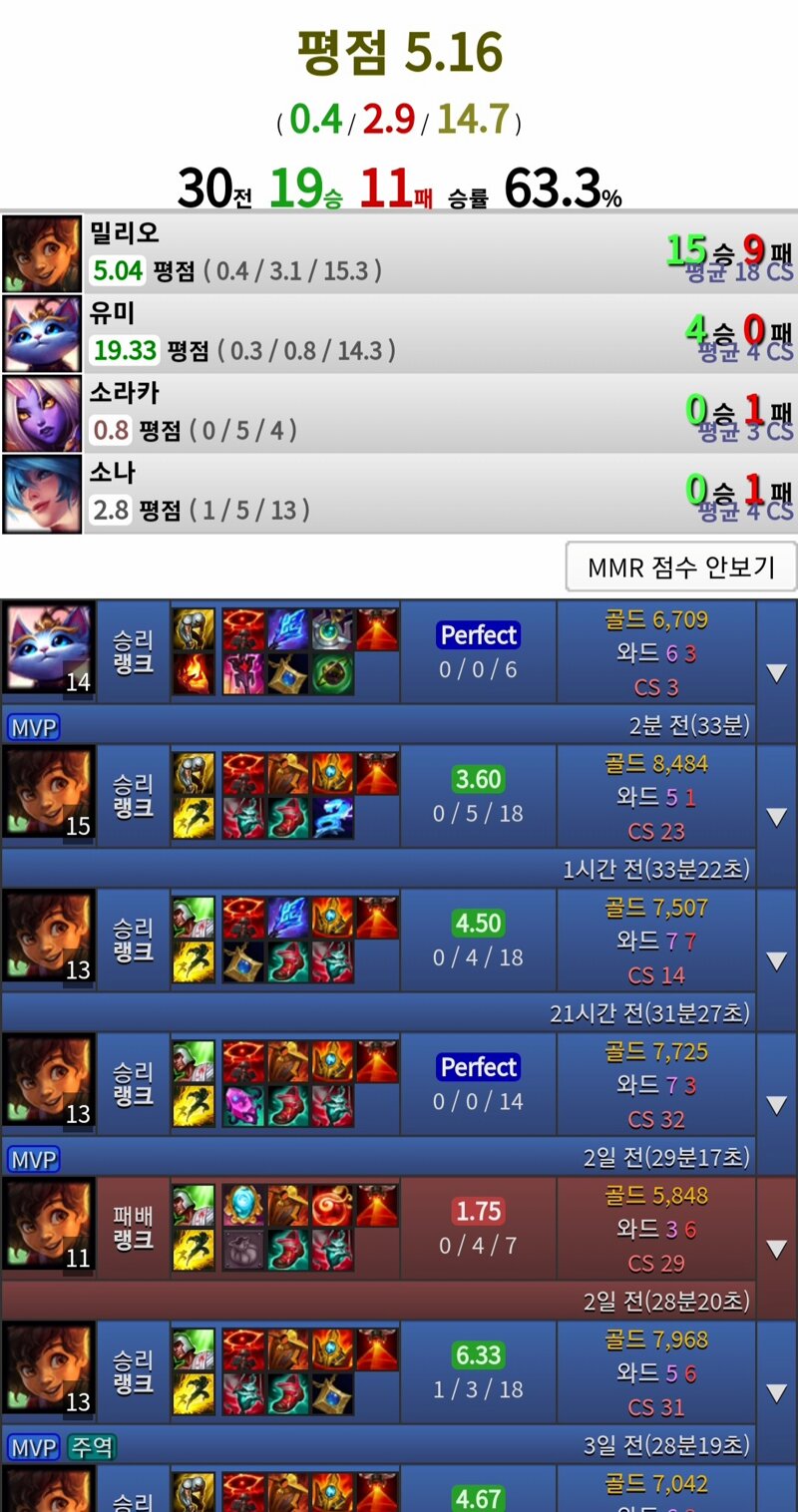 리그오브레전드 인벤 밀리오 유미로 플래 입성 Lol 탑 게시판