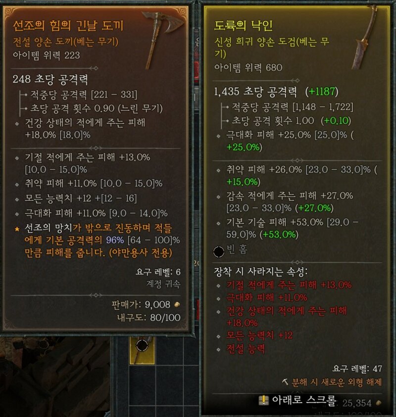 디아블로4 인벤 선망바바 하는데 이거 도검에 선조의힘 박을까요 디아블로4 인벤 야만용사 게시판