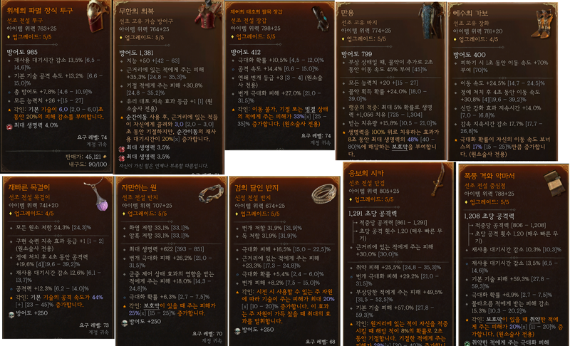 디아블로4 인벤 79렙 원소 스탯 및 장비 입니다 디아블로4 인벤 원소술사 게시판