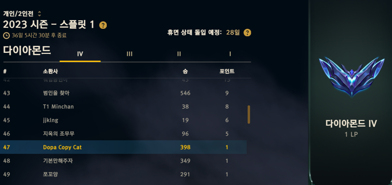 리그오브레전드 인벤 다이아 처음찍어봤따 Lol 미드 게시판