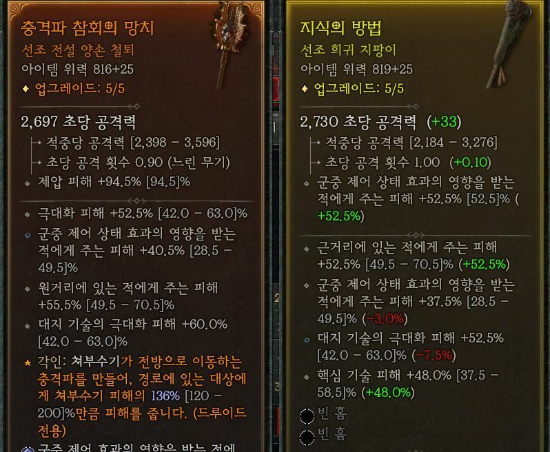 무기 선택 도움좀주세요 디아블로4 인벤 드루이드 게시판 디아블로4 인벤