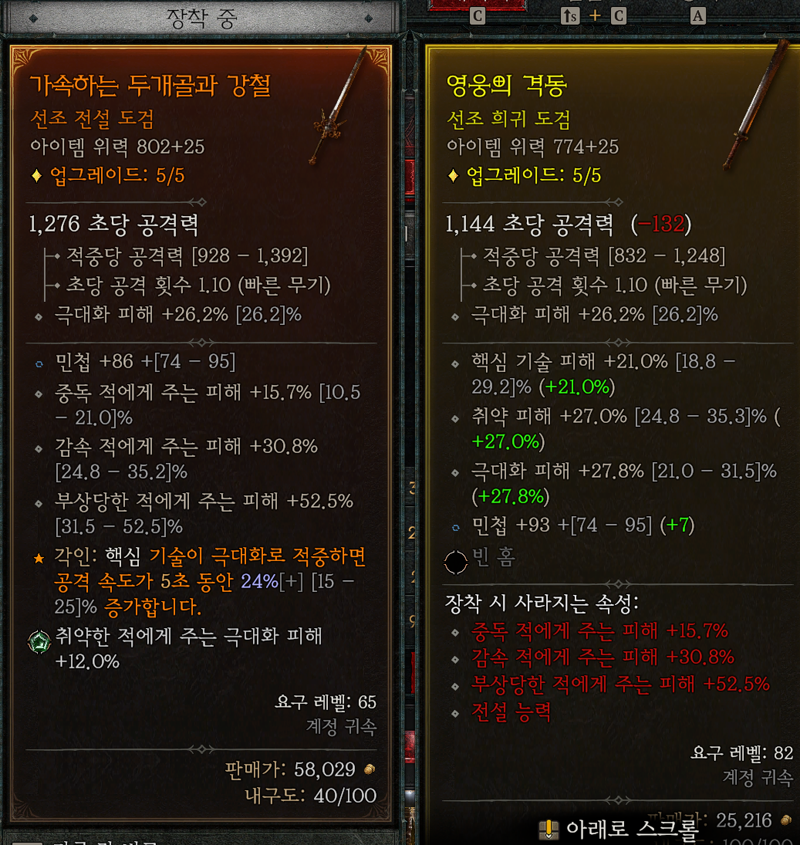디아블로4 인벤 무기위력차이28 Vs 유효옵 디아블로4 인벤 도적 게시판