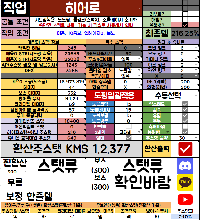 메이플스토리 인벤 환산주스탯 도와주실분 ㅠㅠ 메이플스토리 인벤 전사 직업게시판