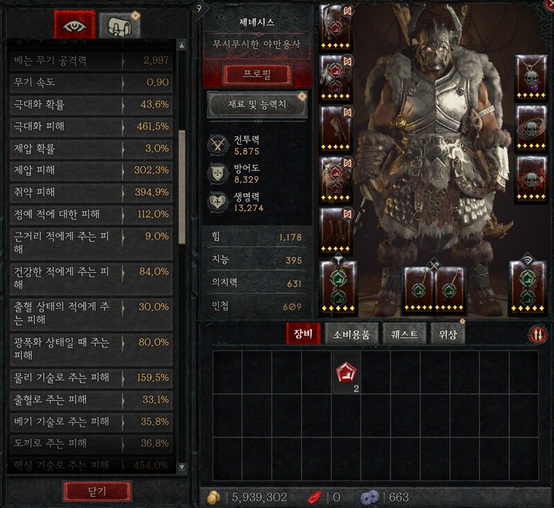 디아블로4 인벤 소용돌이 300만딜 아이템 세팅 디아블로4 인벤 야만용사 게시판