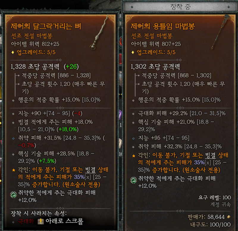 디아블로4 인벤 템 바꿨는데 모르겠습니다 디아블로4 인벤 원소술사 게시판