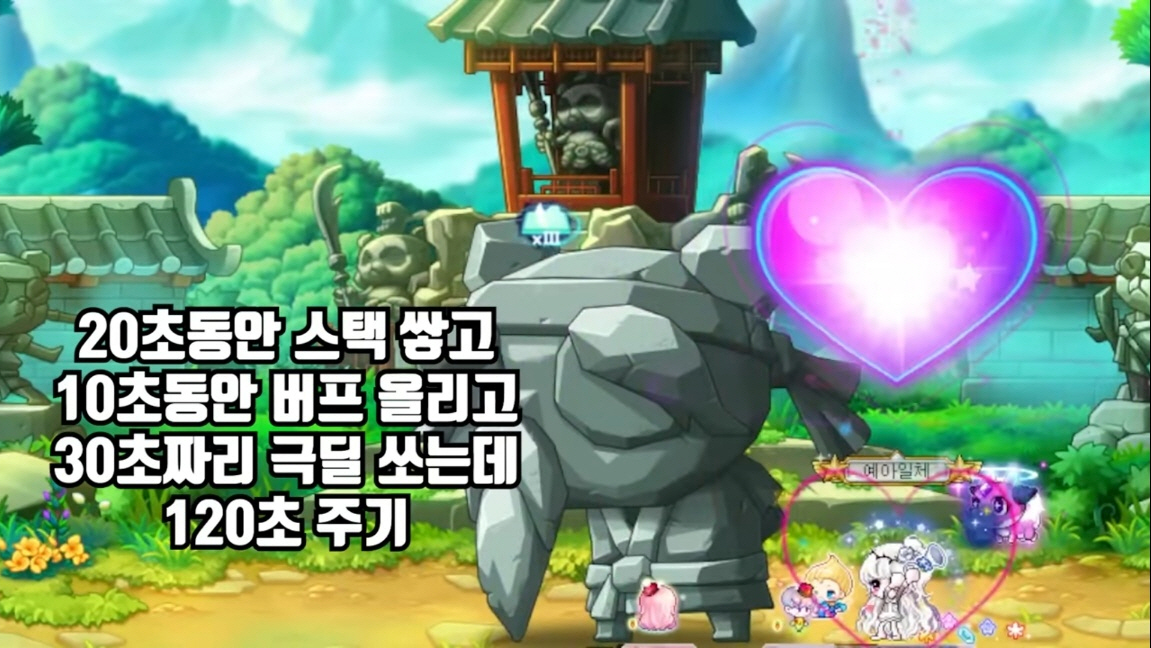차징 긴버프 2분 주기 30초 평딜러의 컨티뉴4 딜량 비교 볼텍스 게이밍