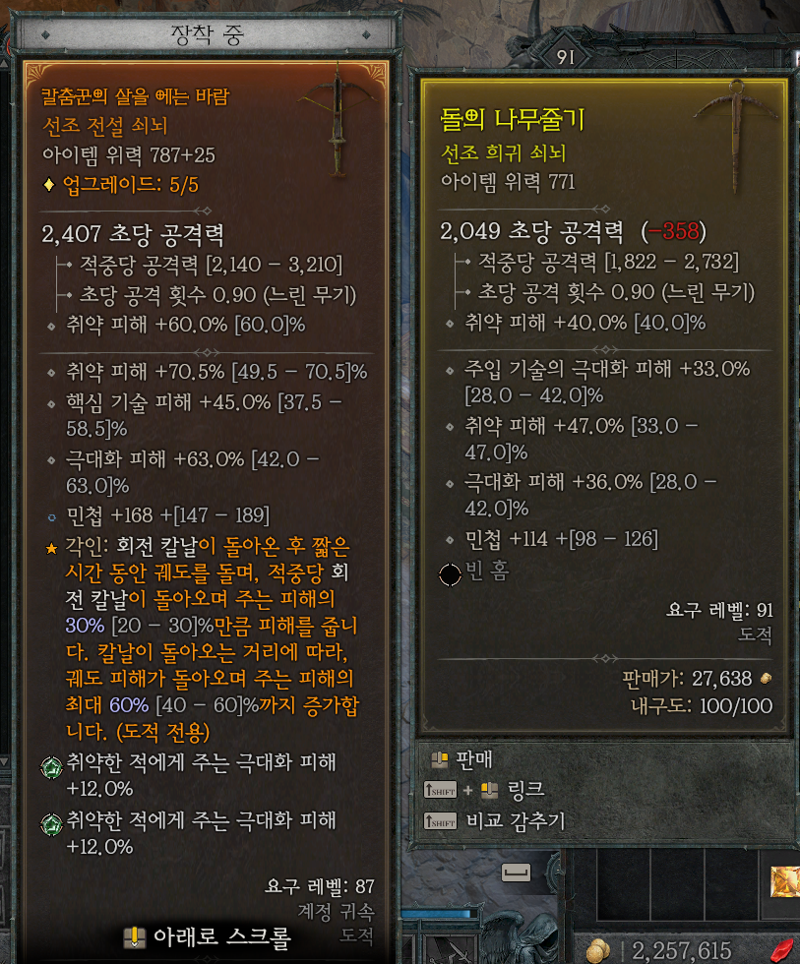 디아블로4 인벤 쇠뇌 좌우 선택 헬프 디아블로4 인벤 도적 게시판