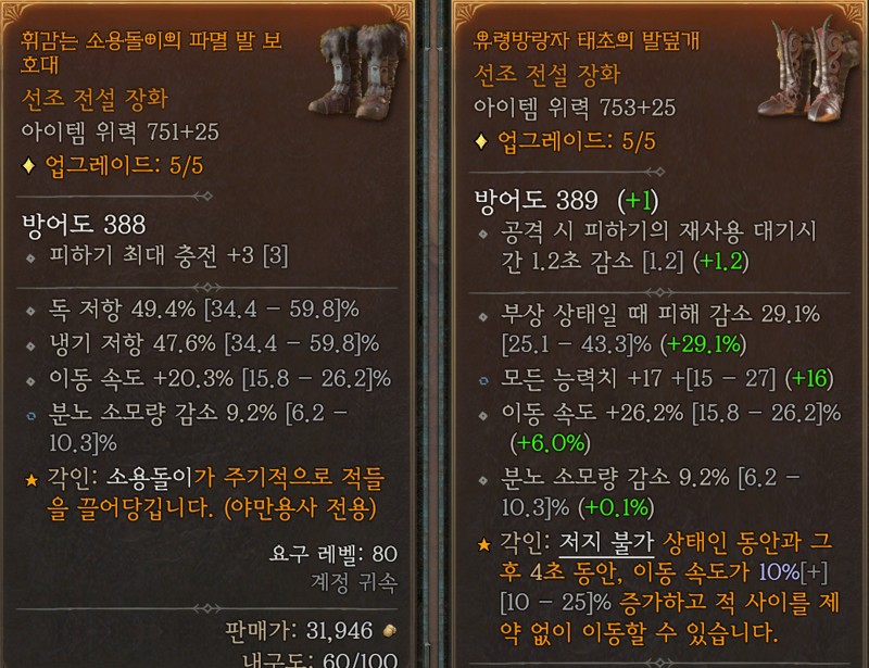 디아블로4 인벤 야만 장갑신발 비교좀 부탁드릴게여 ㅠ 디아블로4 인벤 야만용사 게시판