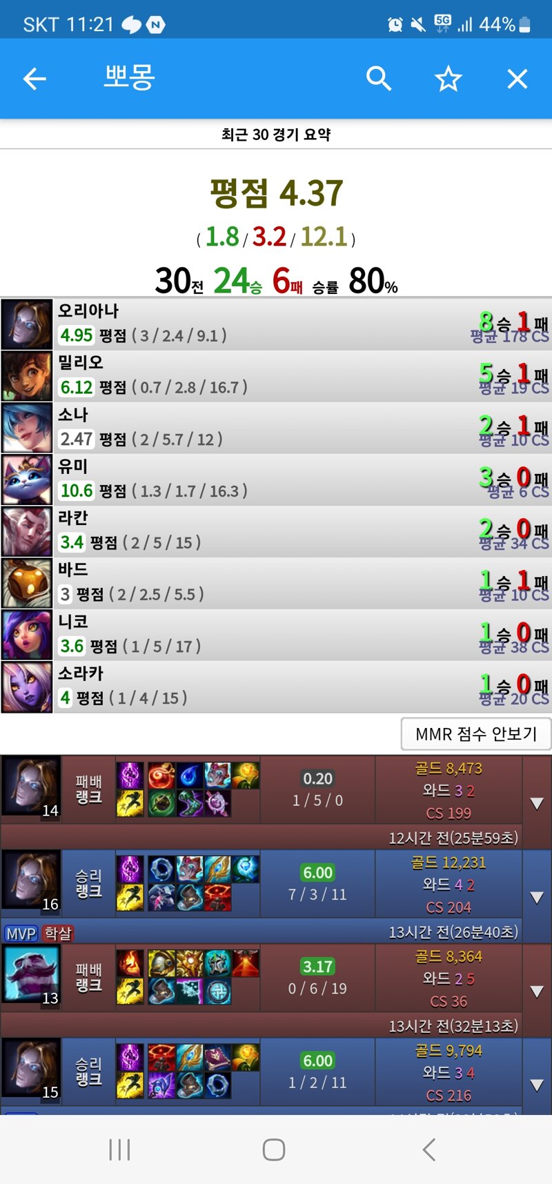 리그오브레전드 인벤 지금 팀운이면 그마 갈만할지도 Lol 서포터 게시판