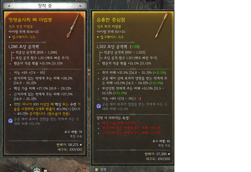 디아블로4 인벤 무기 둘중에 뭐가 나을까요 디아블로4 인벤 원소술사 게시판