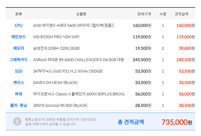 Pc 이륙소컴퓨터 견적 참고 부탁드립니다 Vortex Gaming