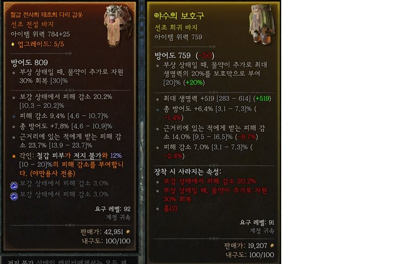 바지 질문드려요 생명력 Vs 보강피감 디아블로4 인벤 야만용사 게시판 디아블로4 인벤