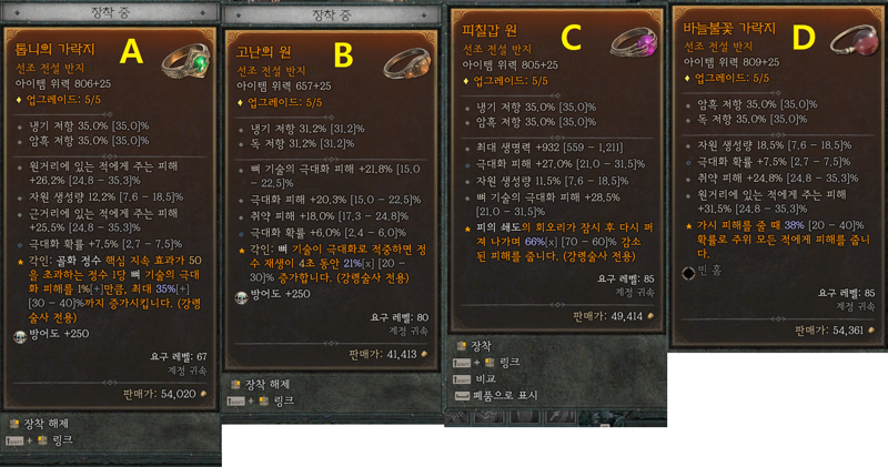 디아블로4 인벤 뼈창 반지 목걸이 조언 부탁드려요 디아블로4 인벤 강령술사 게시판