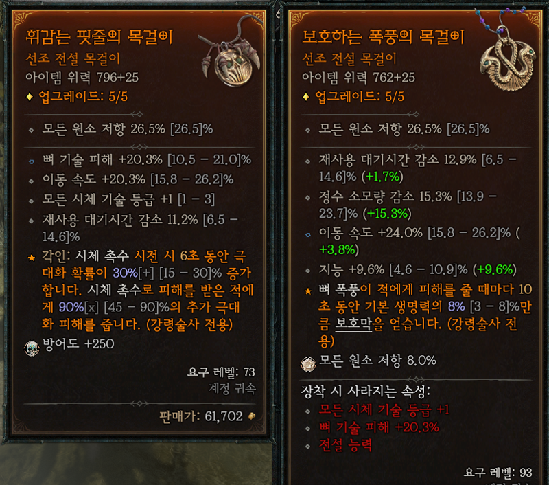 디아블로4 인벤 뼈창 목걸이 어떤거 낄까요 디아블로4 인벤 강령술사 게시판