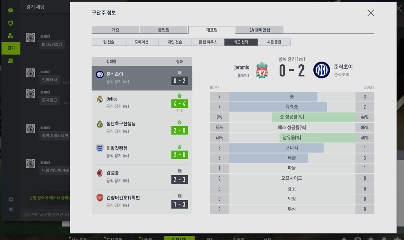 Fc 온라인 인벤 닉 Jeramis 경기 지고 패드립 박고 번호 까라던 인간 딴 사람 번호 알려주네ㅋㅋㅋㅋㅋㅋㅋㅋㅋ