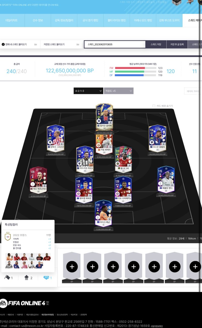 Fc 온라인 인벤 프랑스1200억 팀평가좀해주세여 Fc 온라인 인벤 팀전술 평가 상담 게시판
